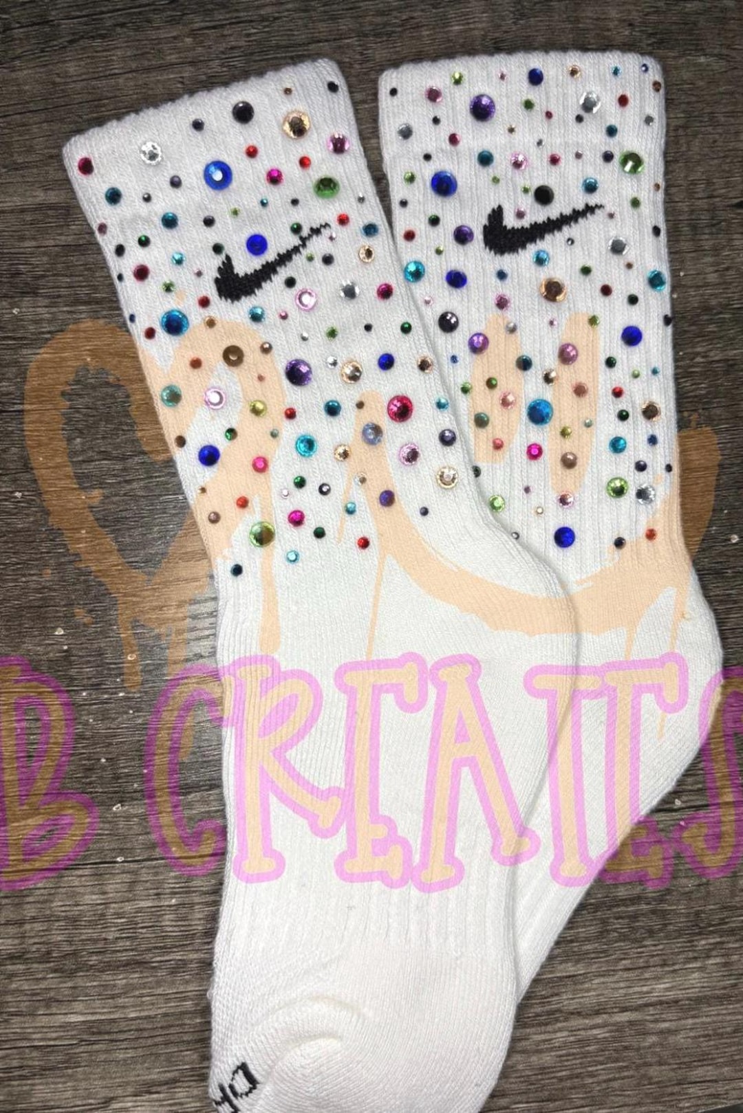 Multi Colored Rhinestone Socks | Bling Sparkle Socks | Personalized ...