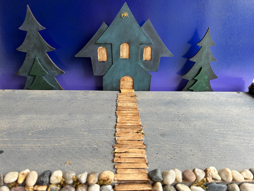 Handcrafted Diorama Platform Two-tiersolid Wood & Stone - Etsy
