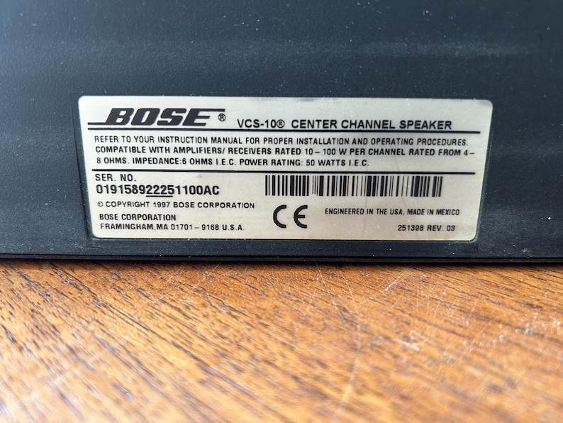 Bose VCS-10 Speaker See Video Great Sound! - Etsy
