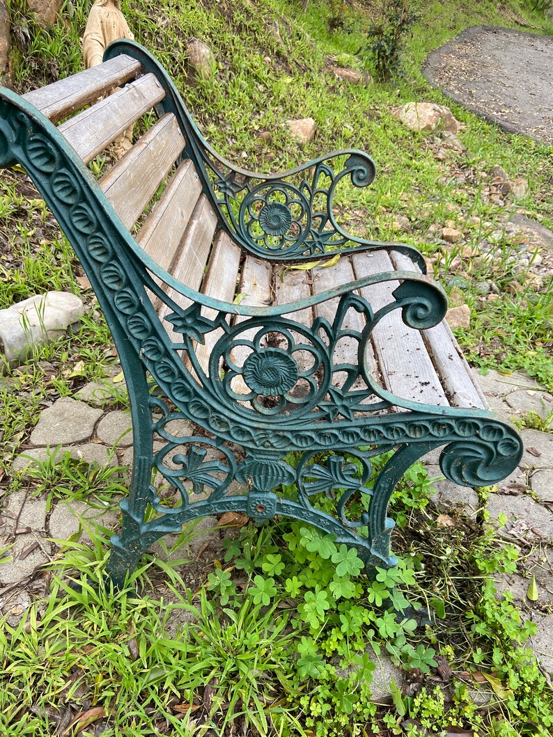 Vintage Wrought Iron Patio Chair W/aged Slats Read Description - Etsy
