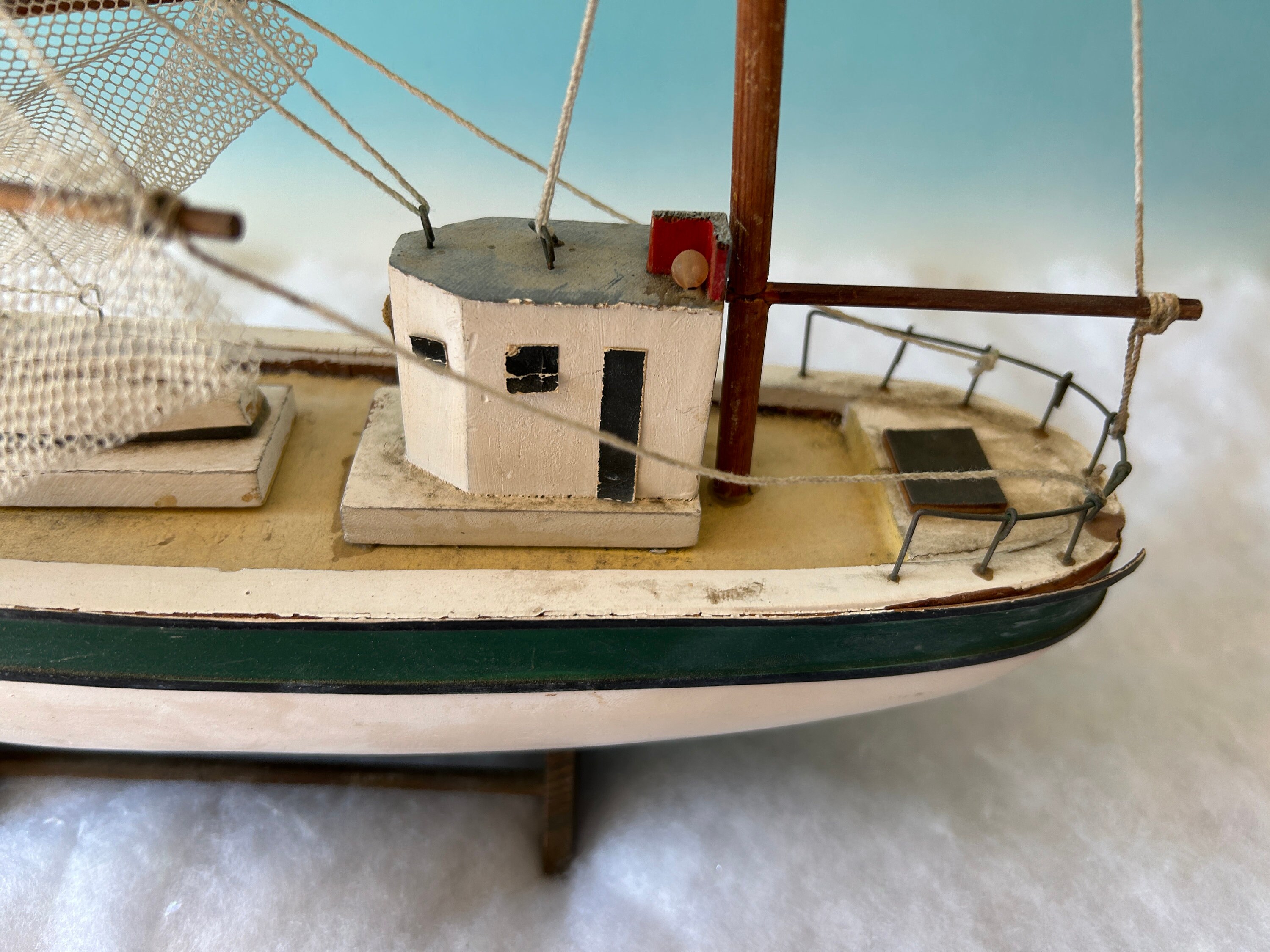 Vintage Fishing Trawler Wood Model W/stand - Etsy