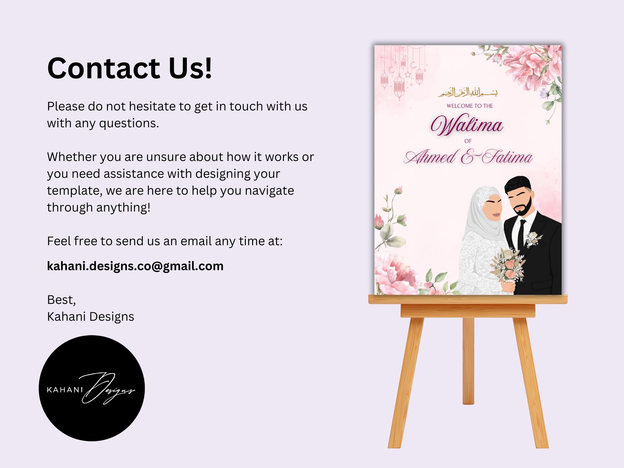 Walima Welcome Sign, Customizable Template, Editable Design, Muslim ...