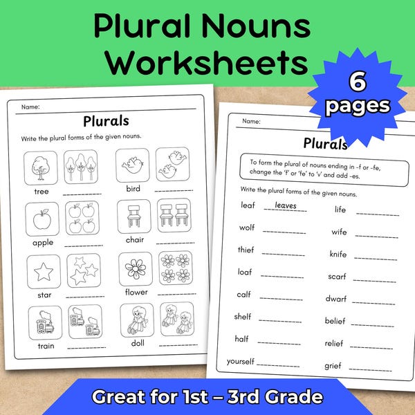 Noun Worksheet Pdf - Etsy UK