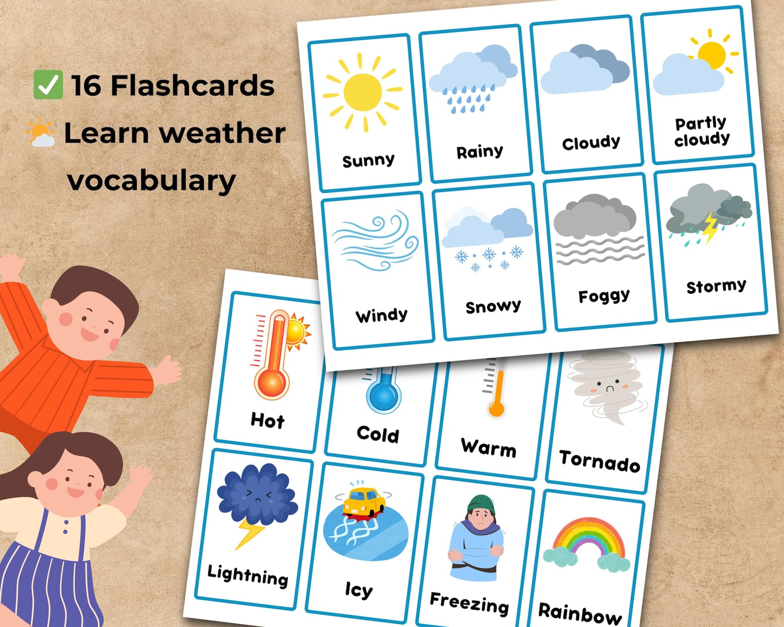 Weather Worksheets for Kids – Flashcards, Vocabulary, Clothes, Weekly ...