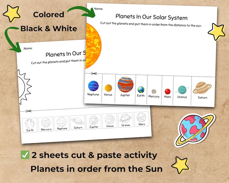 Solar System Worksheets – Planets in Order From the Sun – Name the ...