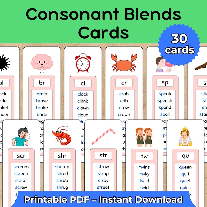 Word Blends Printables - Etsy UK