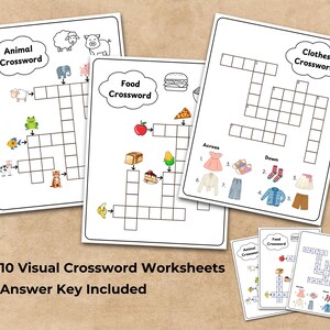 Picture Crossword Puzzles for Kids: Visual Spelling Activity – Fun ...