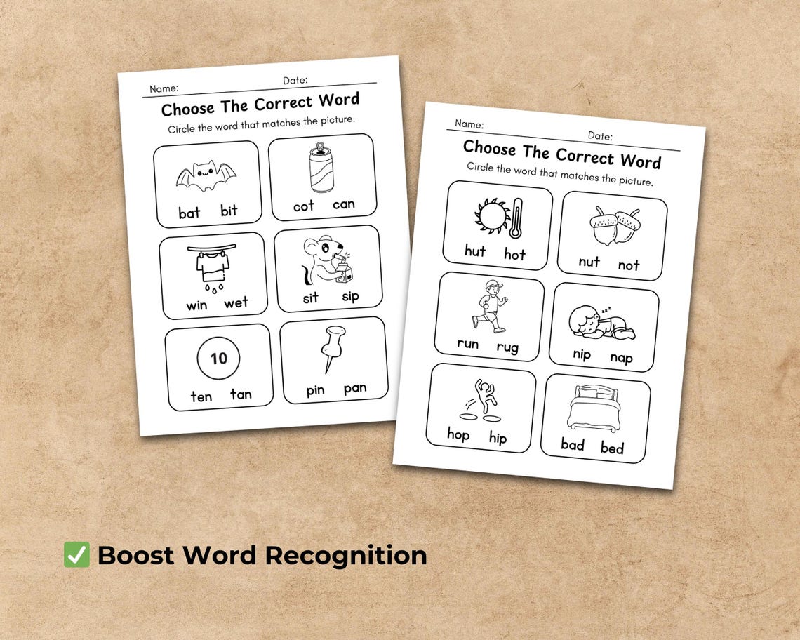 CVC Word Families Phonics Worksheets: Kindergarten & Grade 1 Literacy ...