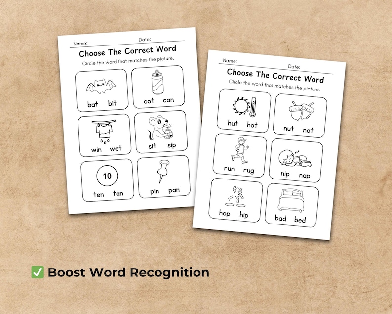 CVC Word Families Phonics Worksheets: Kindergarten & Grade 1 Literacy ...