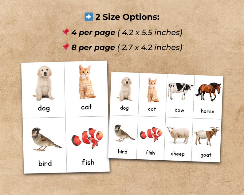 Animal Flashcards for Kids | 56 Printable Cards | Preschool ...