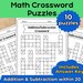 Multiplication Crossword Puzzle - Etsy