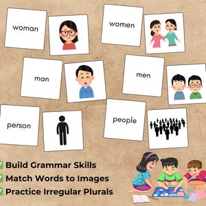 Irregular Plural Nouns Matching Game: Grammar Activity – Printable ...