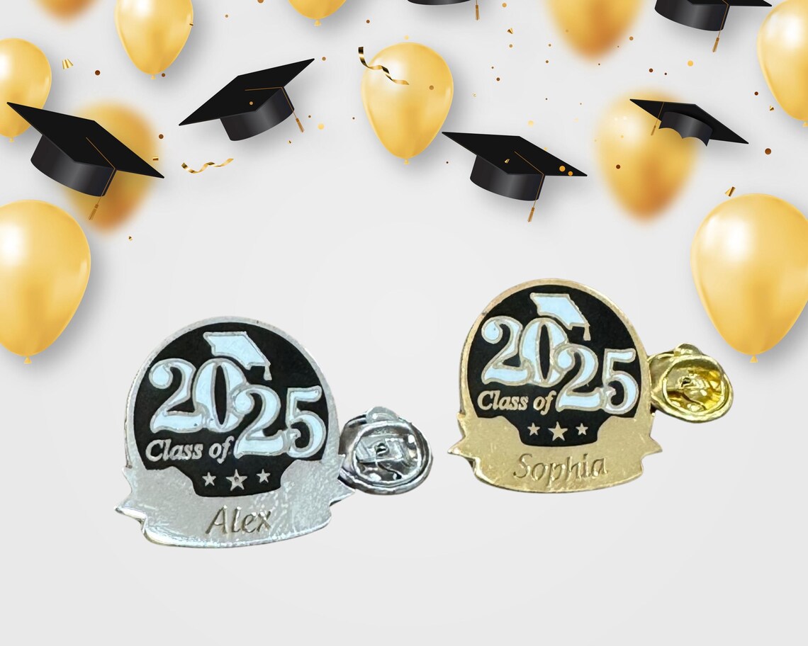 Personalized Class of 2025 Graduation Lapel Pin, Custom Logo - Etsy