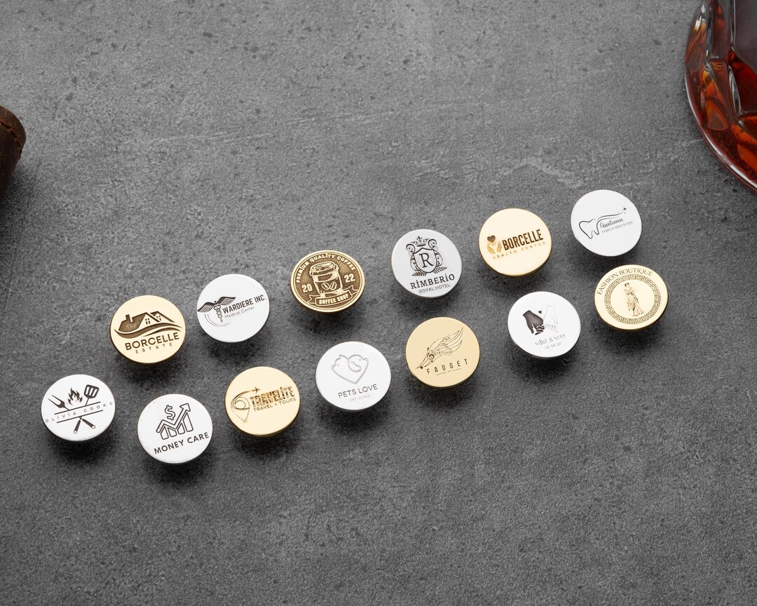 Custom Logo Brooch Pin, Engraved Brass Lapel Badge, Company Gift - Etsy