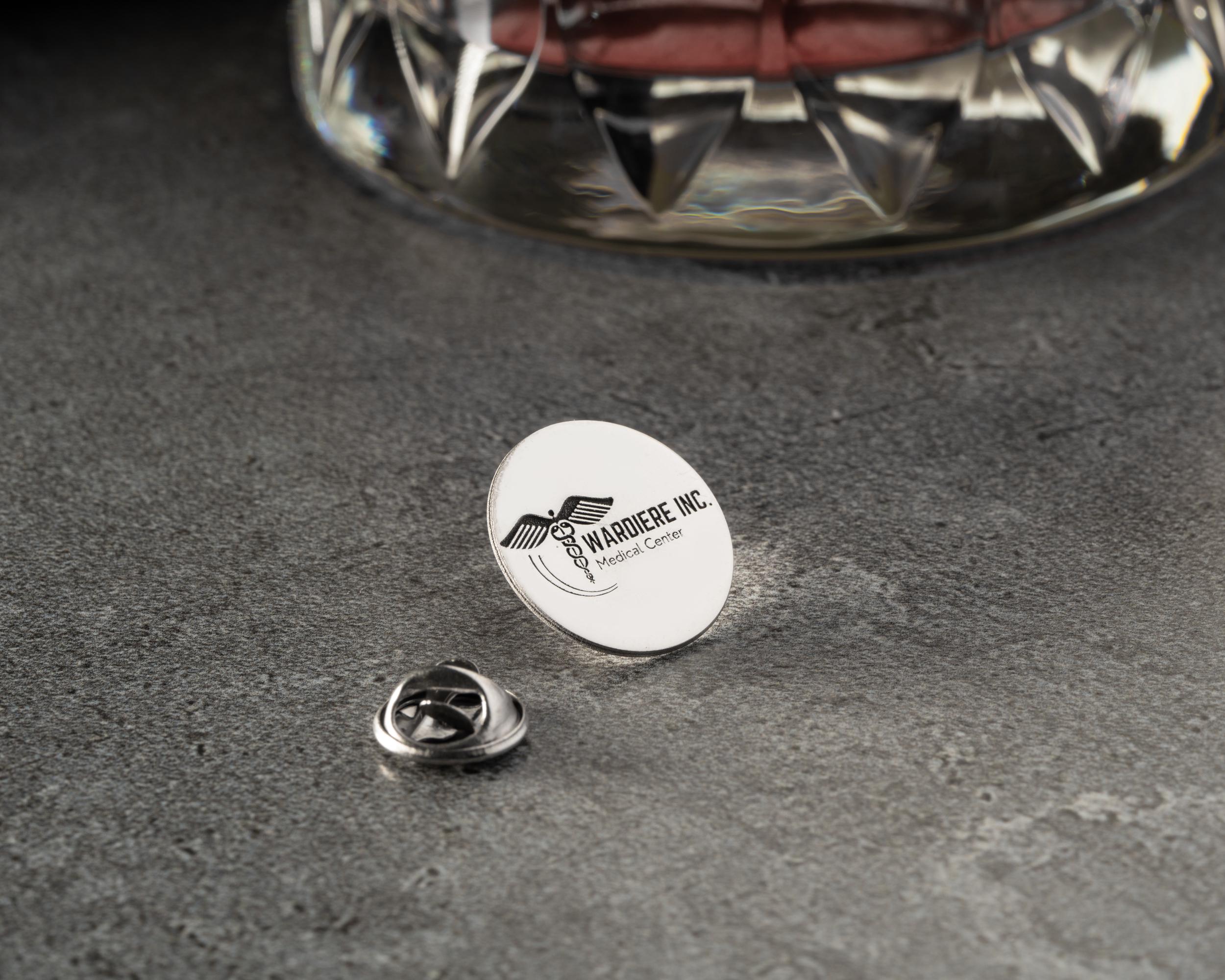 Custom Logo Brooch Pin, Engraved Company Logo Lapel Pin, Personaized ...
