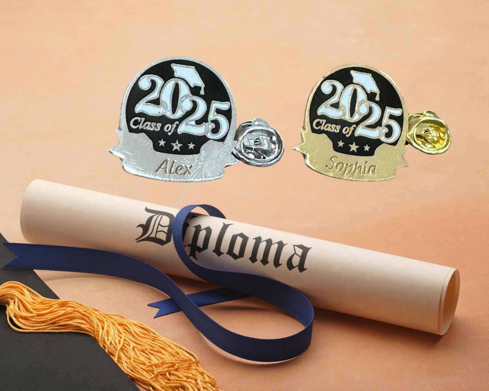 Personalized Class of 2025 Graduation Lapel Pin, Custom Logo - Etsy