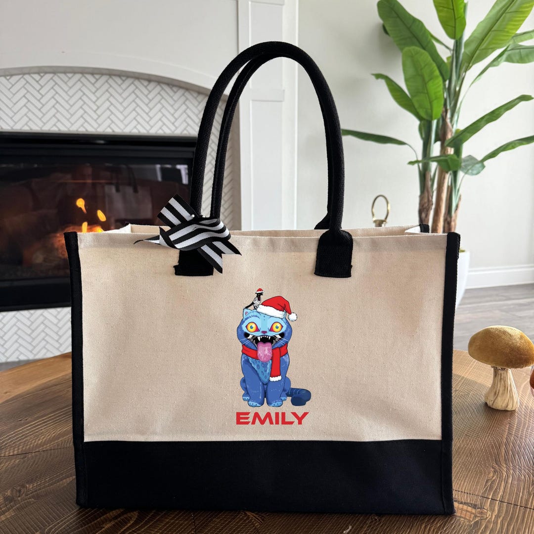 Custom Huntrix Christmas Tote Bag, Custom K-pop Derpy Tiger Tote Bag ...