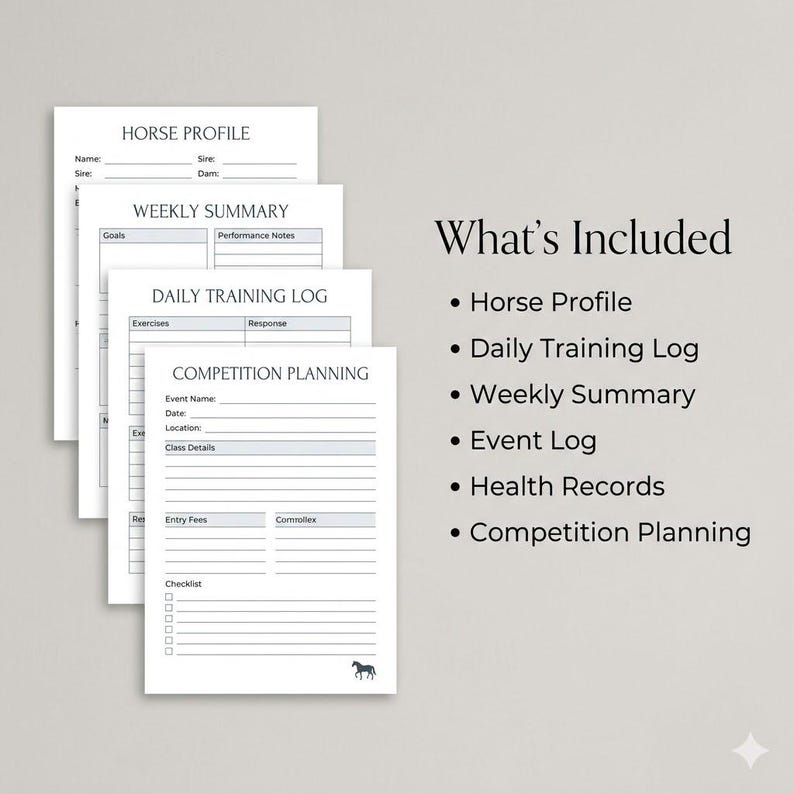 Equine Record Keeping Journal for Horse Owners | Digital Planner ...