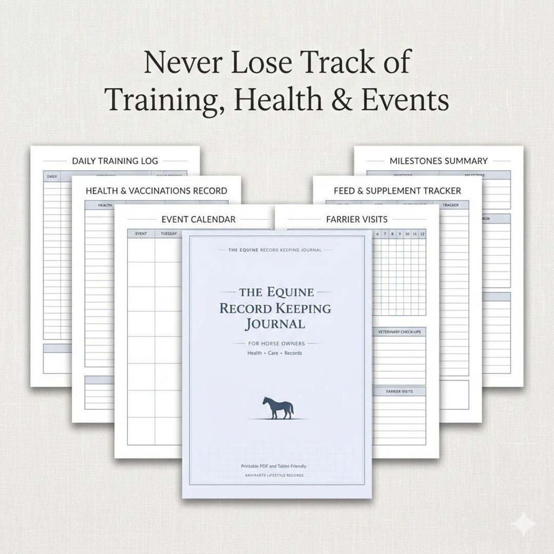 Equine Record Keeping Journal for Horse Owners | Digital Planner ...