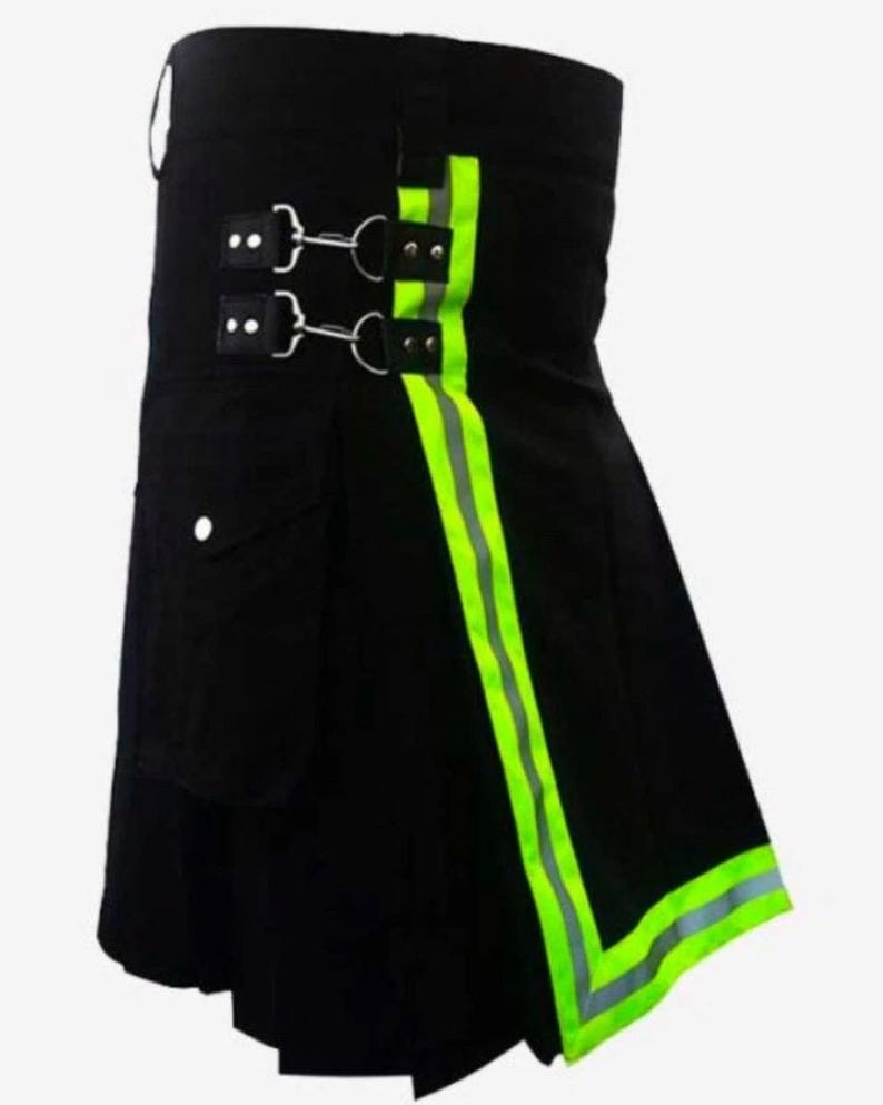 Scottish Black Firefighter Utility Kilt for Men’s - Etsy