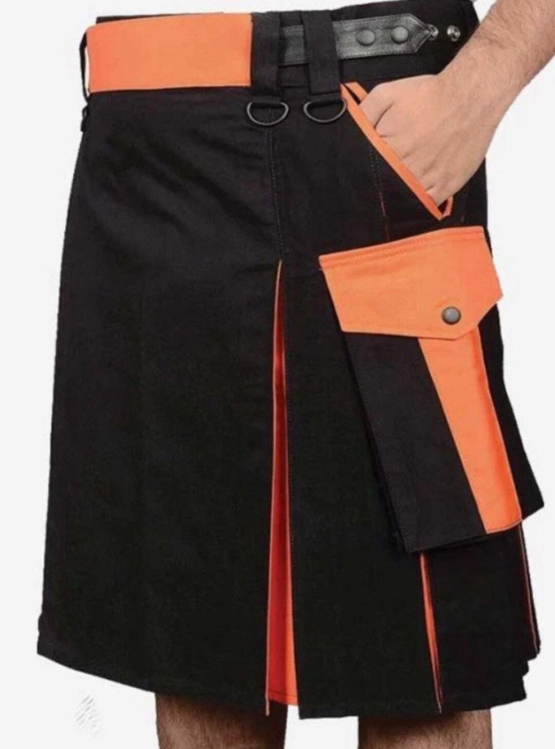 Scottish Black & Orange Kilt for Men’s - Etsy