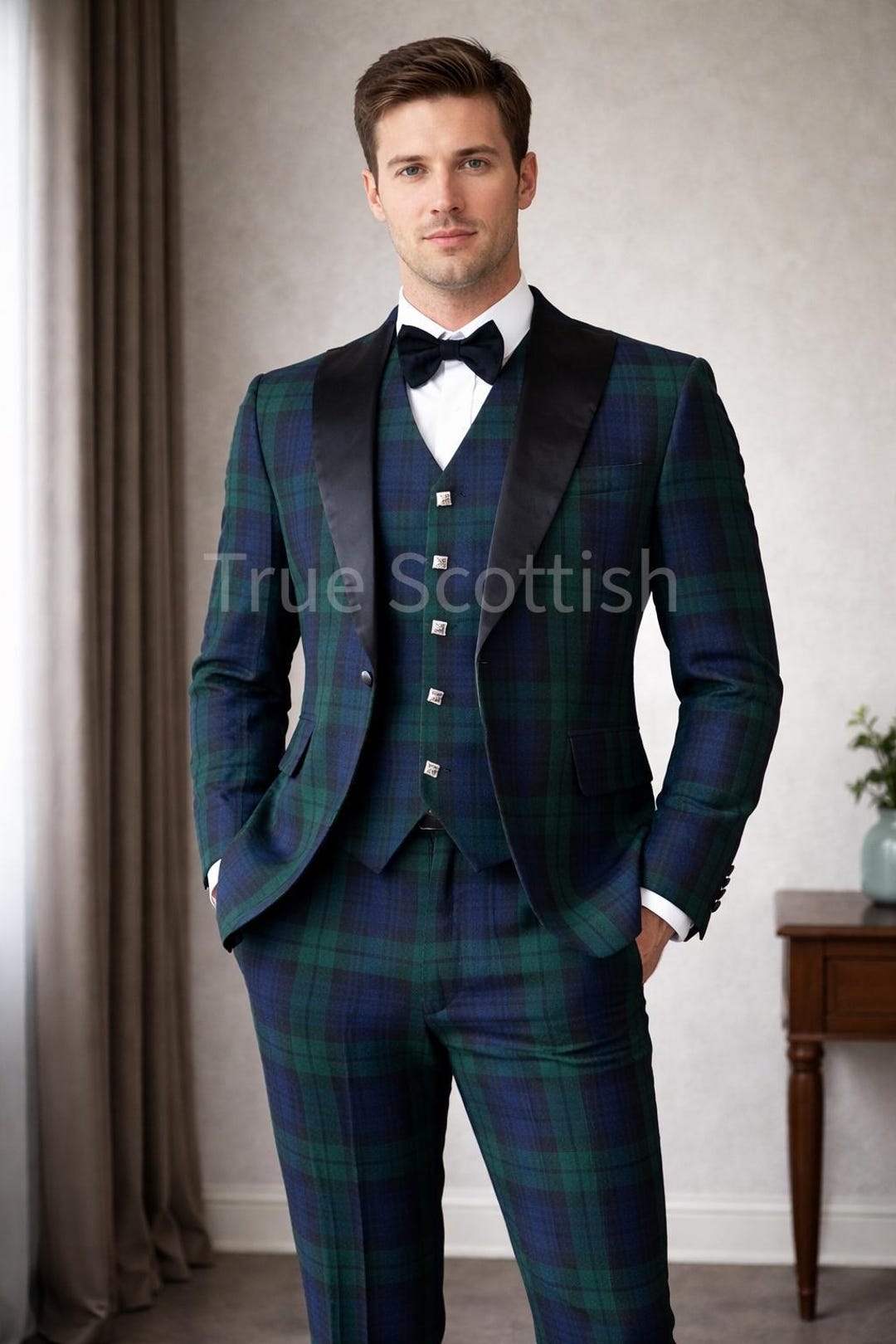 Scottish Black Watch Tartan Traditional Tuxedo 3 Piece Suit for Every ...