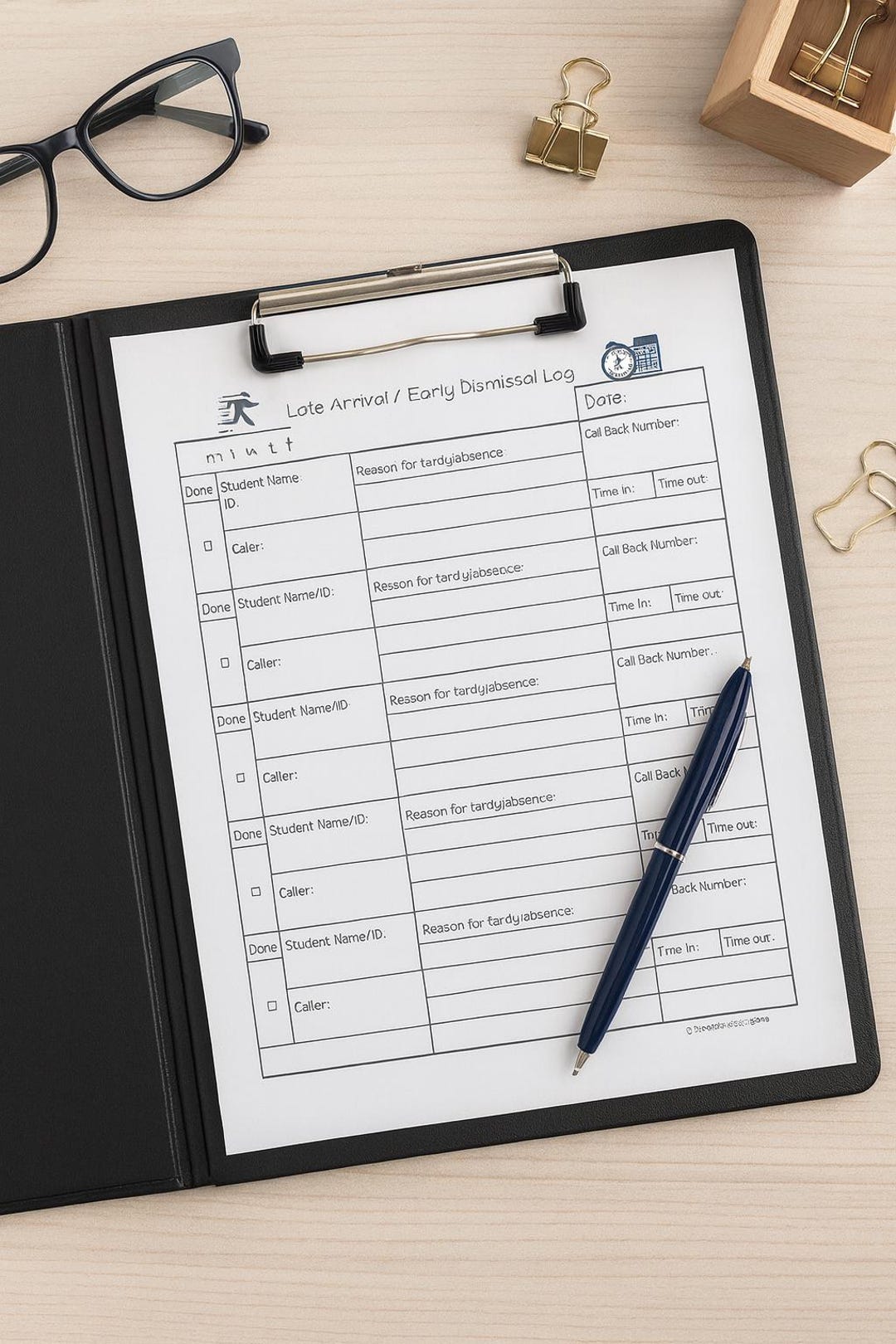 Late Arrival / Early Dismissal Printable PDF | School Office Attendance ...