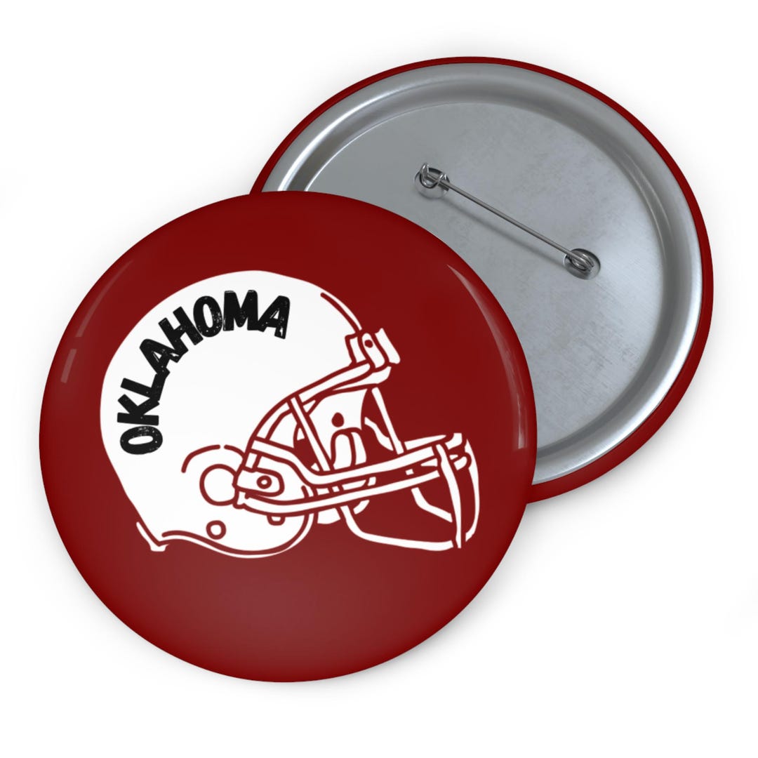 Oklahoma Football Helmet Pin Button | School Spirit Button - Etsy