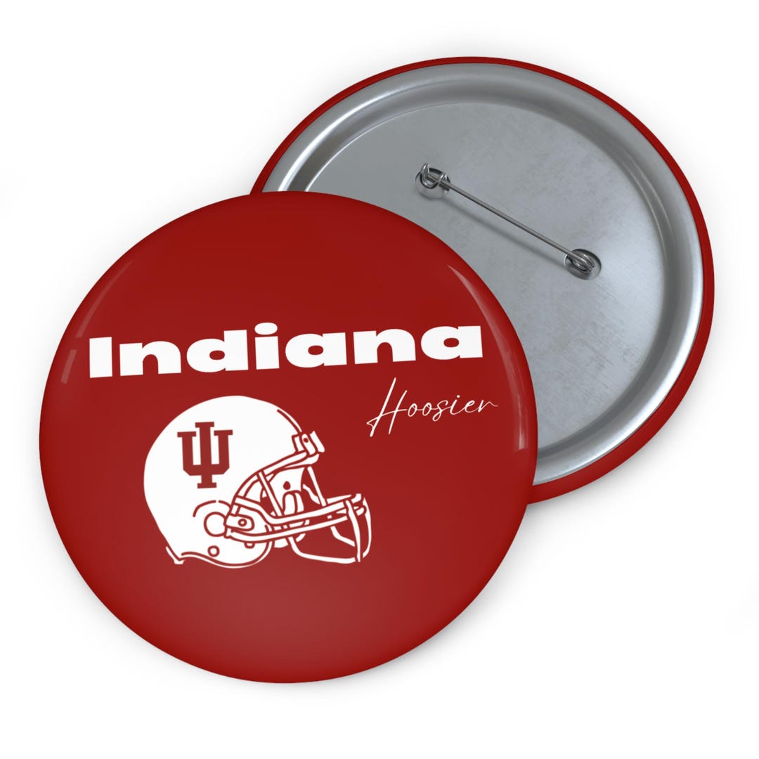 Indiana Hoosier Football Helmet Pin Button | Round Red Badge - Etsy