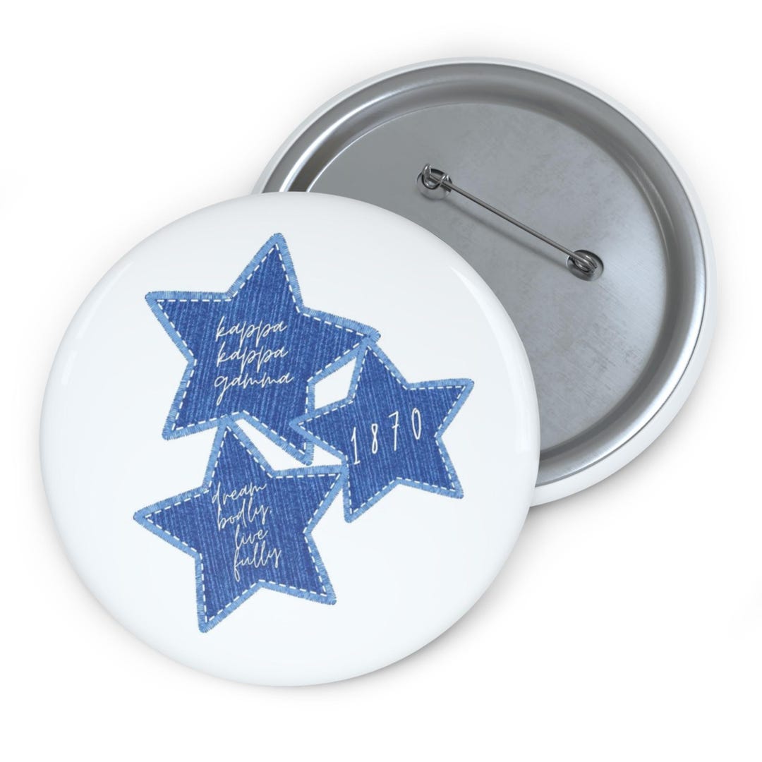 Kappa Blue Star Button | Sorority Pin - Etsy