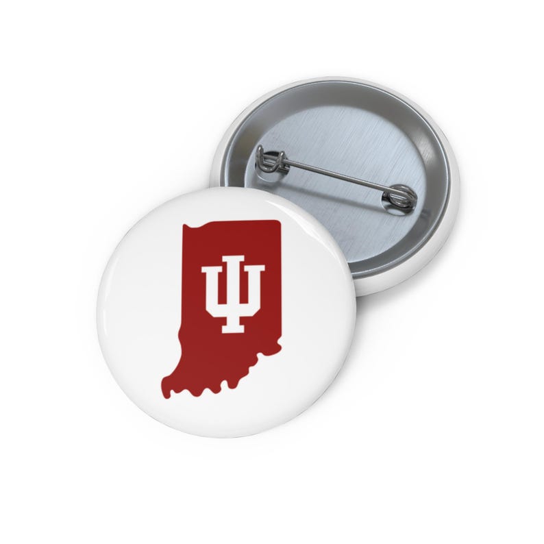 Indiana State Silhouette IU Logo Pin Button - Etsy