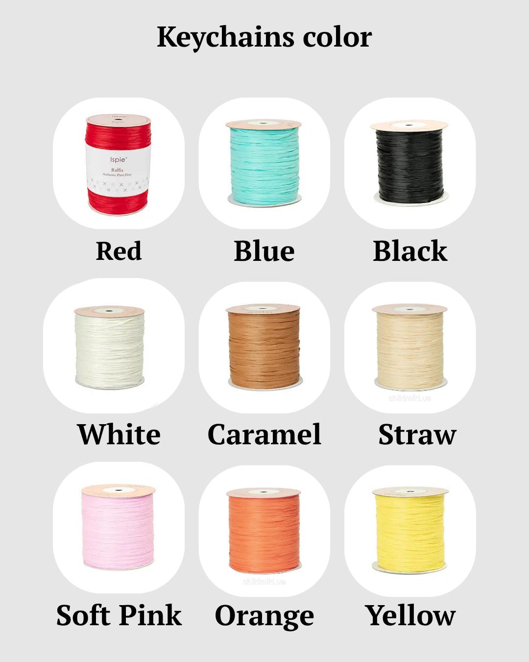 Raffia Ocean-themed Keychains, Crochet Nautical Spiral Shell Bag Charm ...