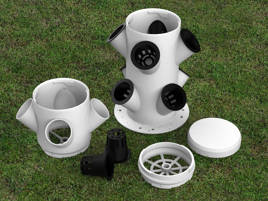 DIY Modular Hydroponic Tower Kit | Vertical Garden System With Lock ...