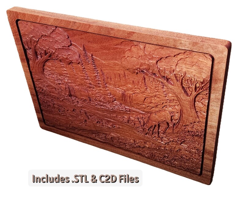 3D Nature Scene CNC Relief – STL + C2D Carbide Create File | Wall Art ...