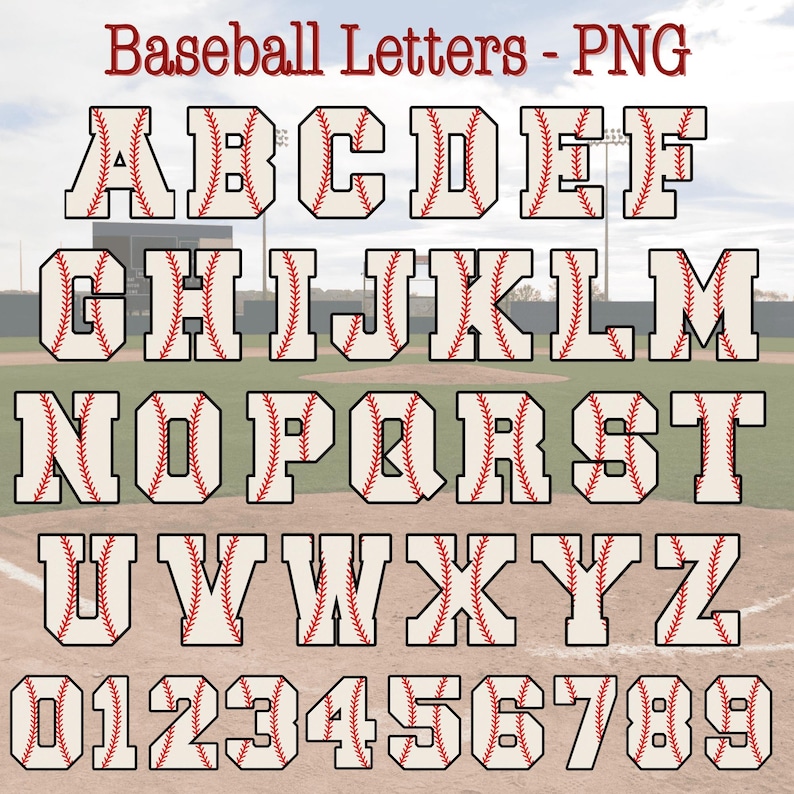 Baseball Letters, Baseball Alphabet PNG, Baseball Clipart, Sports ...