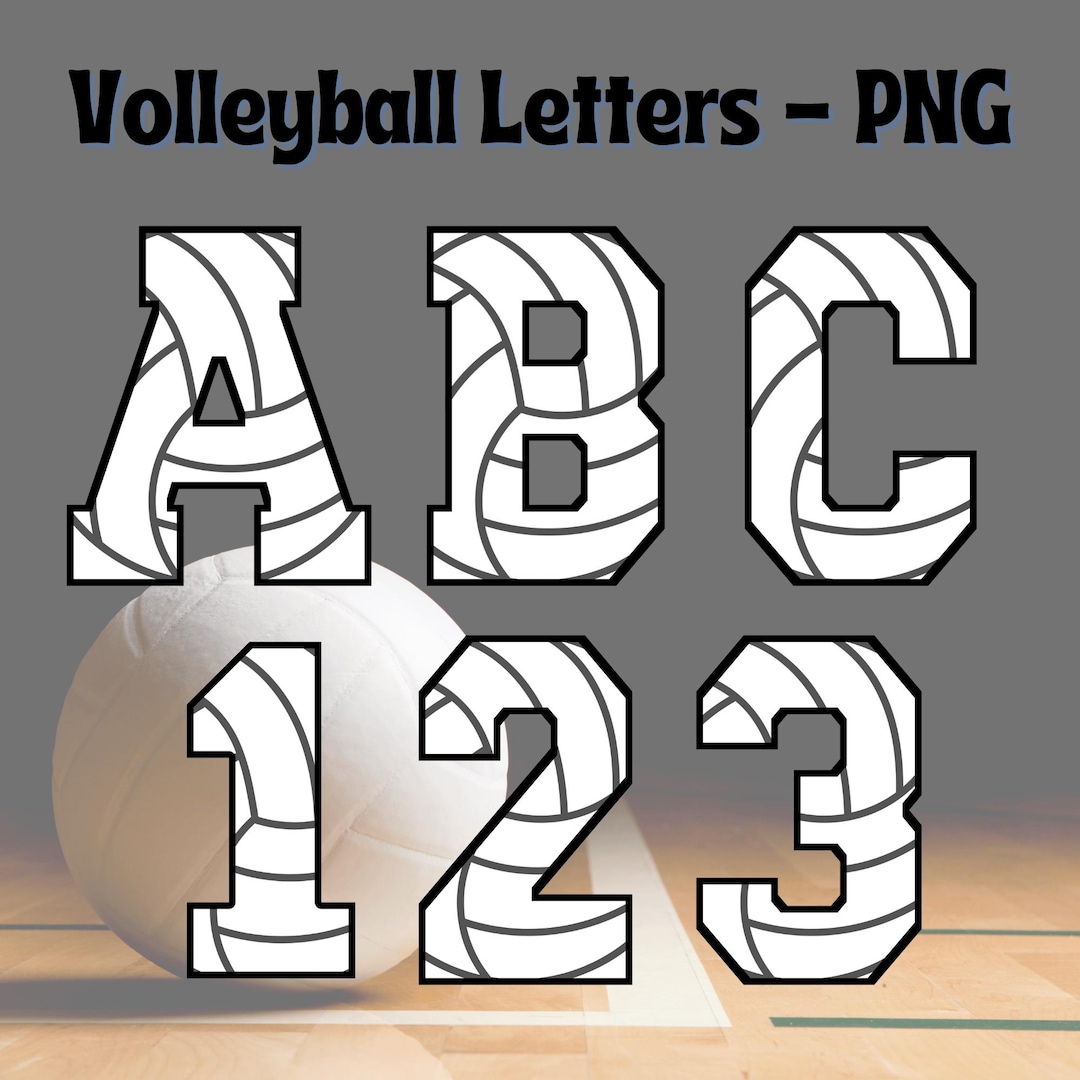 Volleyball Letters, Volleyball Alphabet PNG, Volleyball Clipart, Sports ...