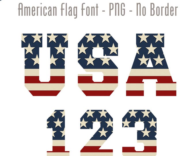 American Flag 3D Alphabet Clip Art, Patriotic Letters and Numbers, USA ...