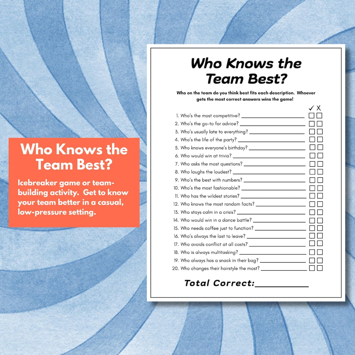 Get to Know Your Team, Ice Breaker, Team Building Activity, Coworker ...