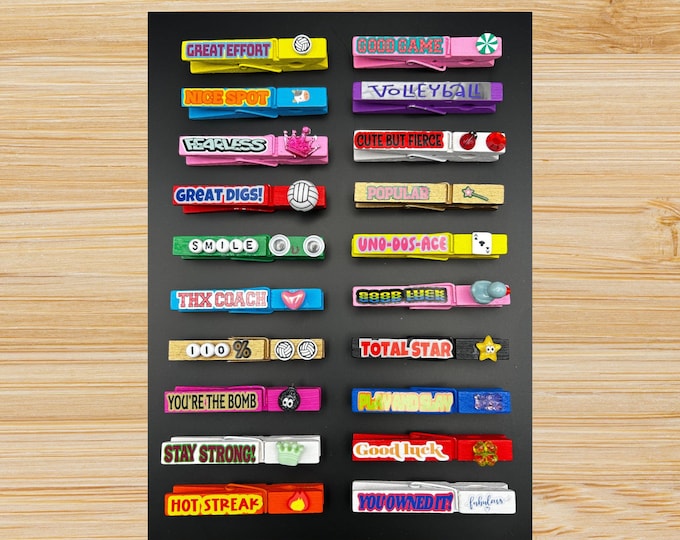 Hand Painted Spirit Clips(set of 5) Spirit Clips,spirit Pins,sports ...
