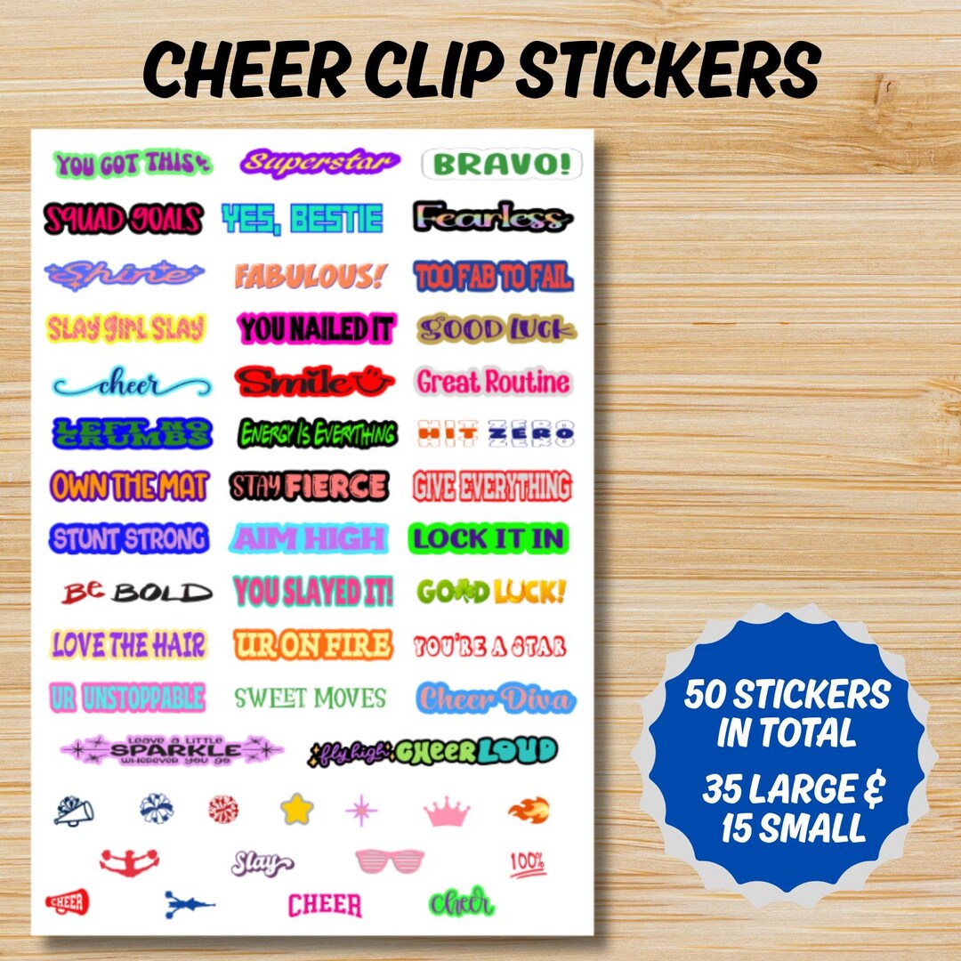 Cheer Clothespin Stickers, Competition Trading, Motivational Team ...