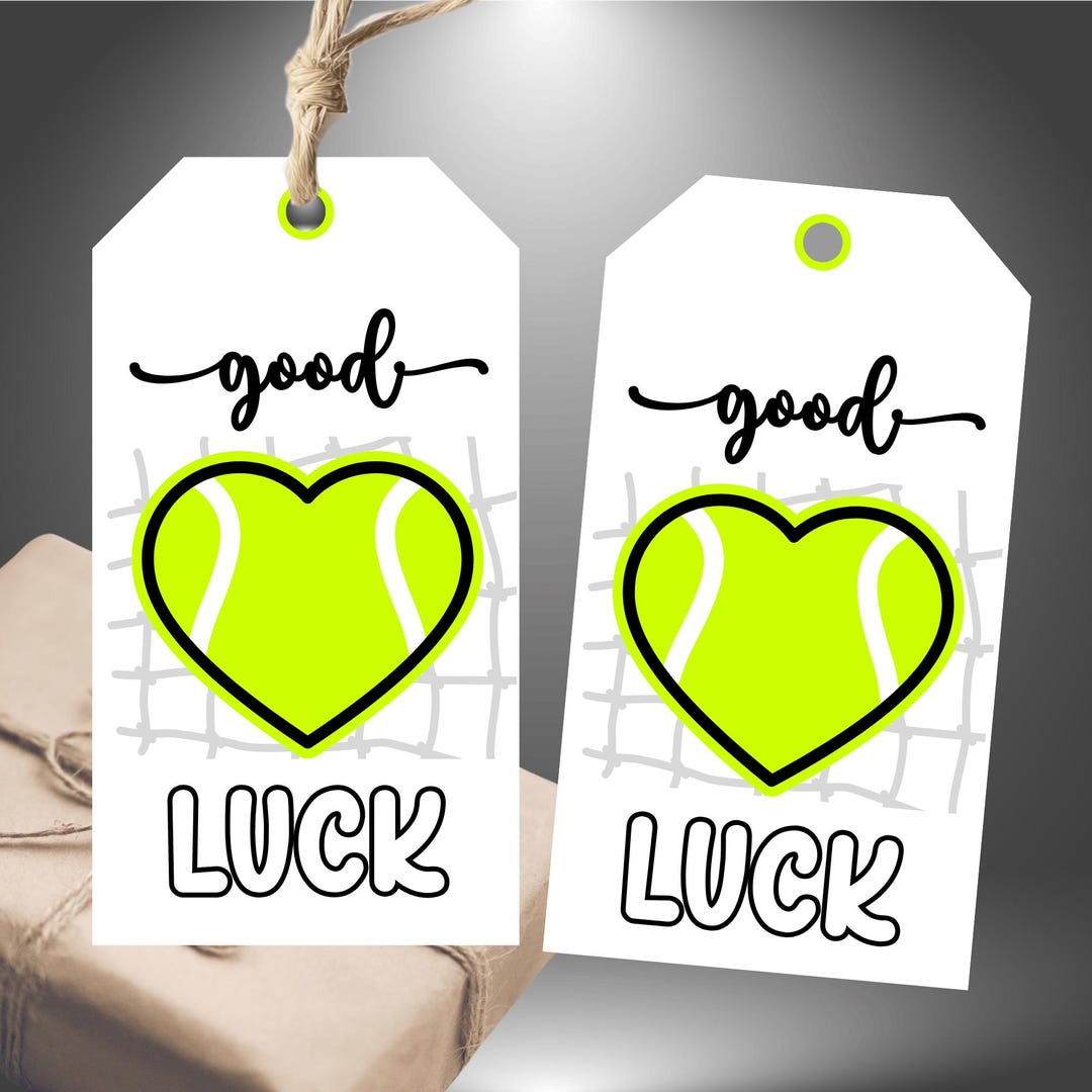 Tennis Good Luck Tags, Printable Tags for Teams or Players, Good Luck ...