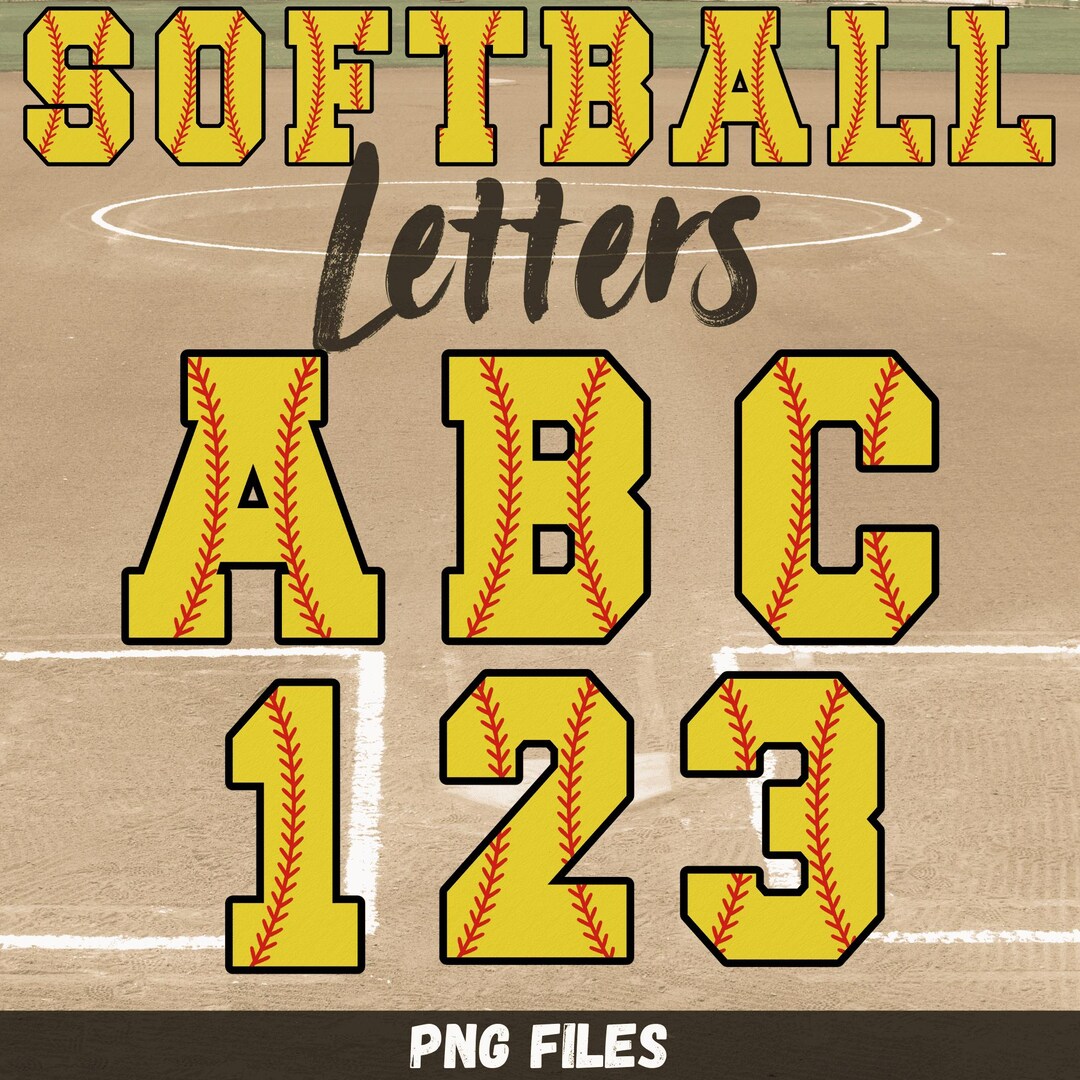 Softball Letters, Softball Alphabet PNG, Softball Clipart, Sports ...