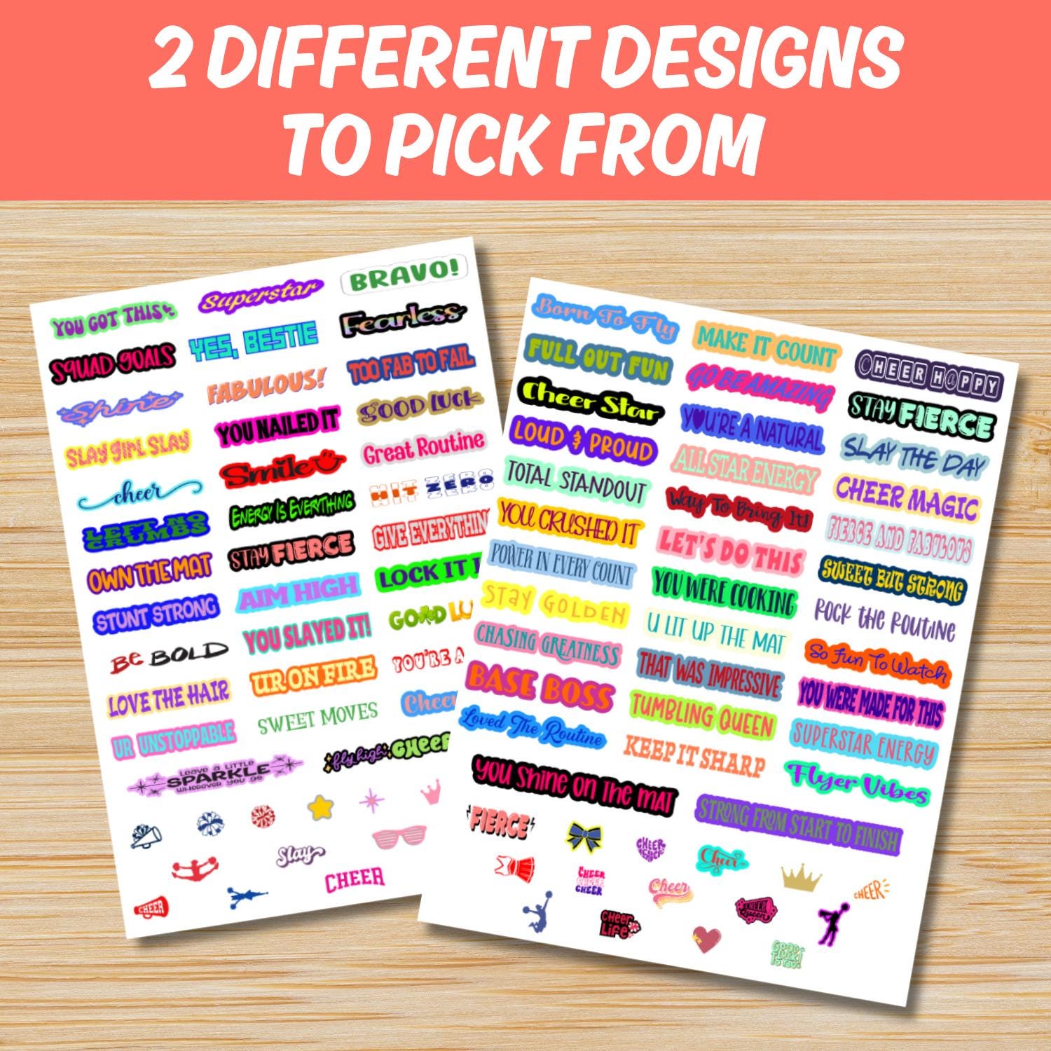 Cheer Clothespin Stickers, Competition Trading, Motivational Team ...