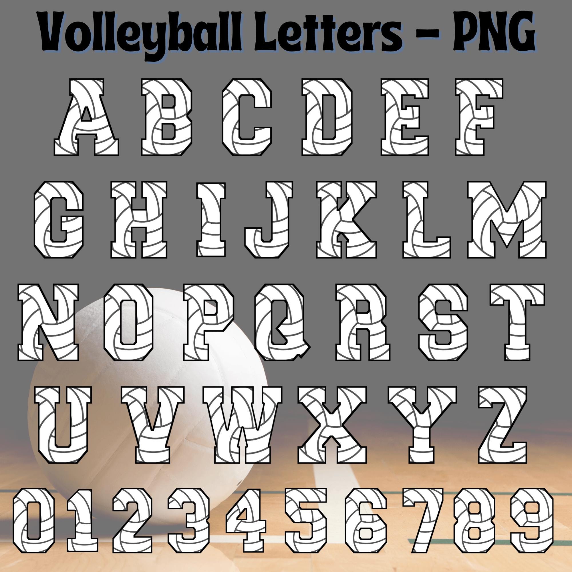 Volleyball Letters, Volleyball Alphabet PNG, Volleyball Clipart, Sports ...