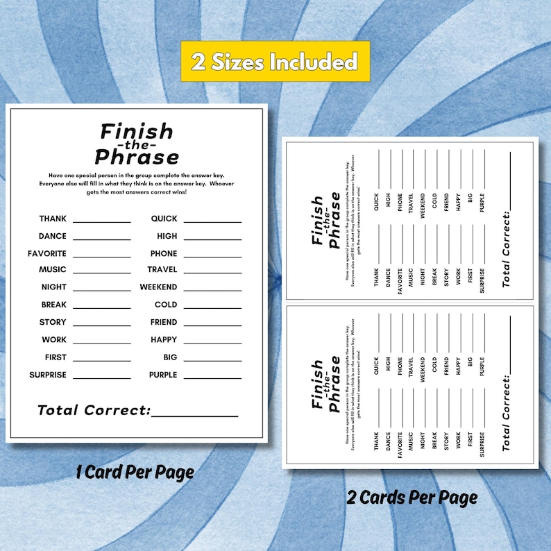 Icebreaker Game, Printable Finish the Phrase Game, Get to Know Each ...
