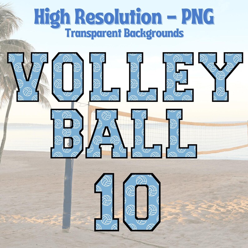 Volleyball Letters, Blue Volleyball Alphabet PNG, Volleyball Clipart ...