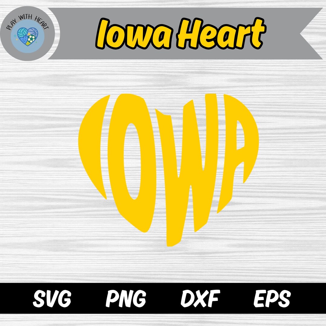 Iowa Heart SVG, Retro State Cut File, Letters in Heart, Heart Word Art ...
