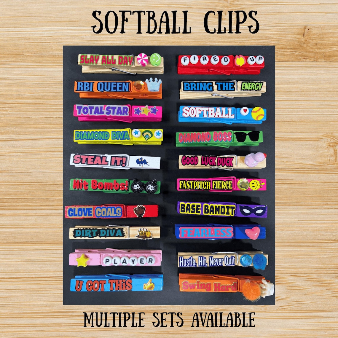 Softball Clips, Tournament Pins, Softball Pins, Softball Clothespins ...