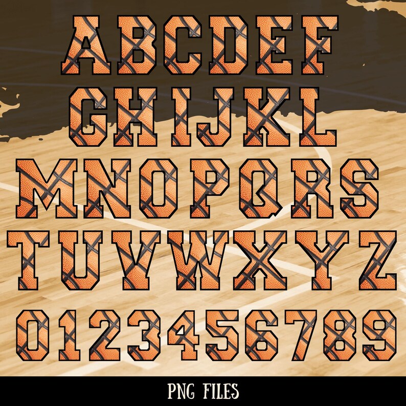 Basketball Letters, Basketball Alphabet PNG, Basketball Clipart, Sports ...