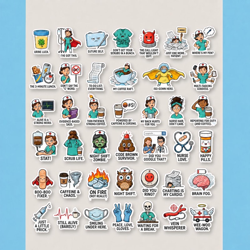 Nursing Shift Stickers - Etsy